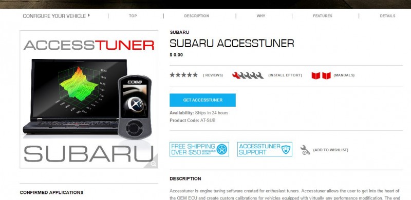 Subaru Accesstuner Now Available - COBB Tuning